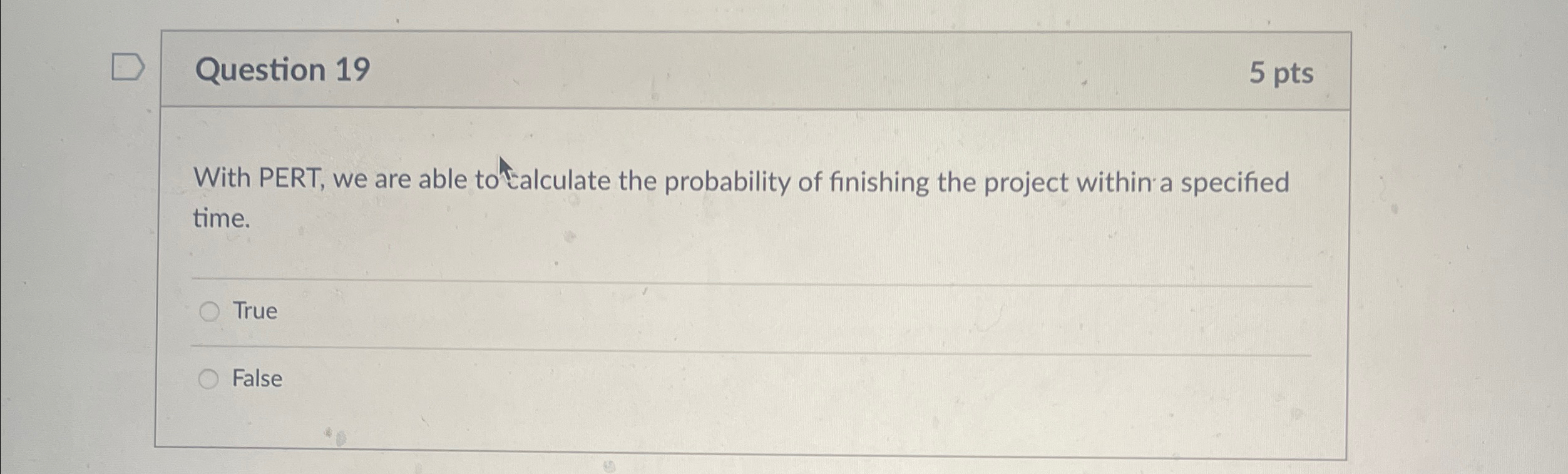 Solved Question 195 ﻿ptsWith PERT, we are able to Ealculate | Chegg.com