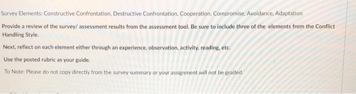 Survey Elements: Constructive Confrontation, | Chegg.com