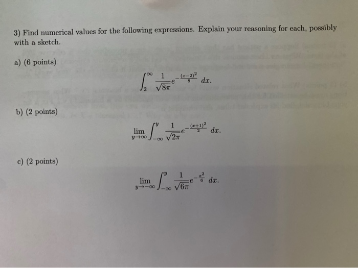Solved 3) Find numerical values for the following | Chegg.com