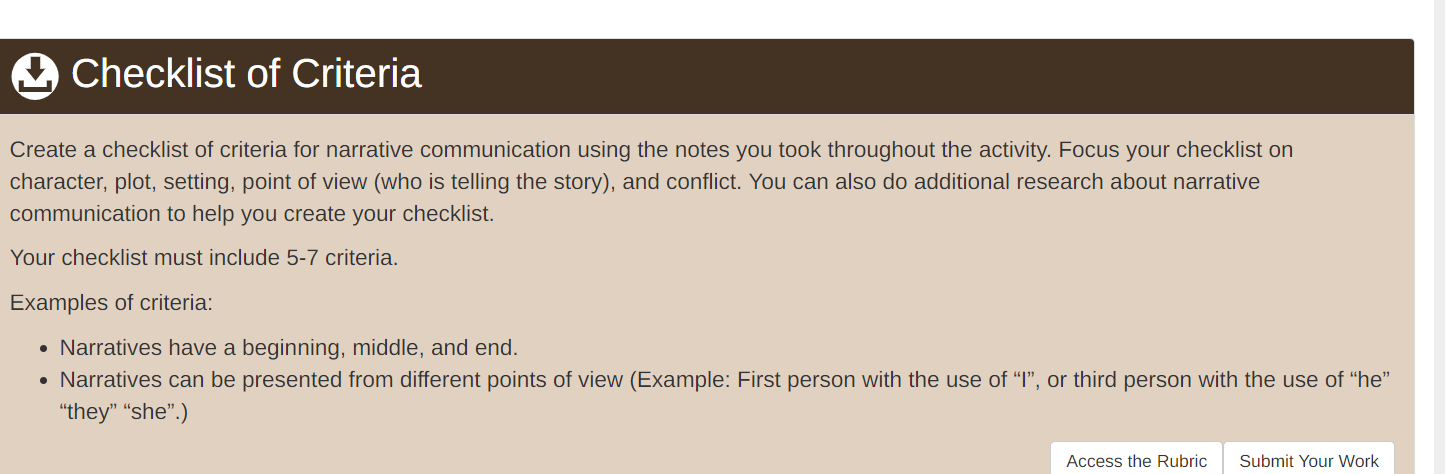 (4.) ﻿Checklist of CriteriaCreate a checklist of | Chegg.com