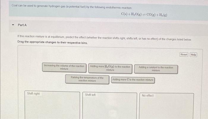 Solved Coal can be used to generate hydrogen gas (a | Chegg.com