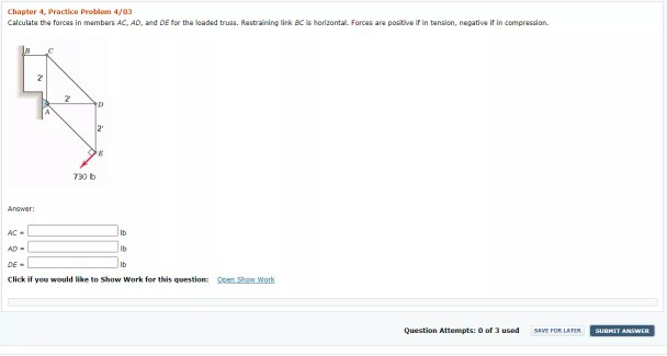 Solved Chapter 4, Practice Problem 4/03 Calculate the forces | Chegg.com