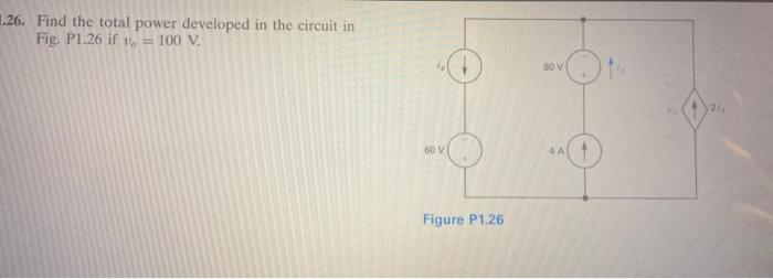 Solved 26. Find the total power developed in the circuit in | Chegg.com
