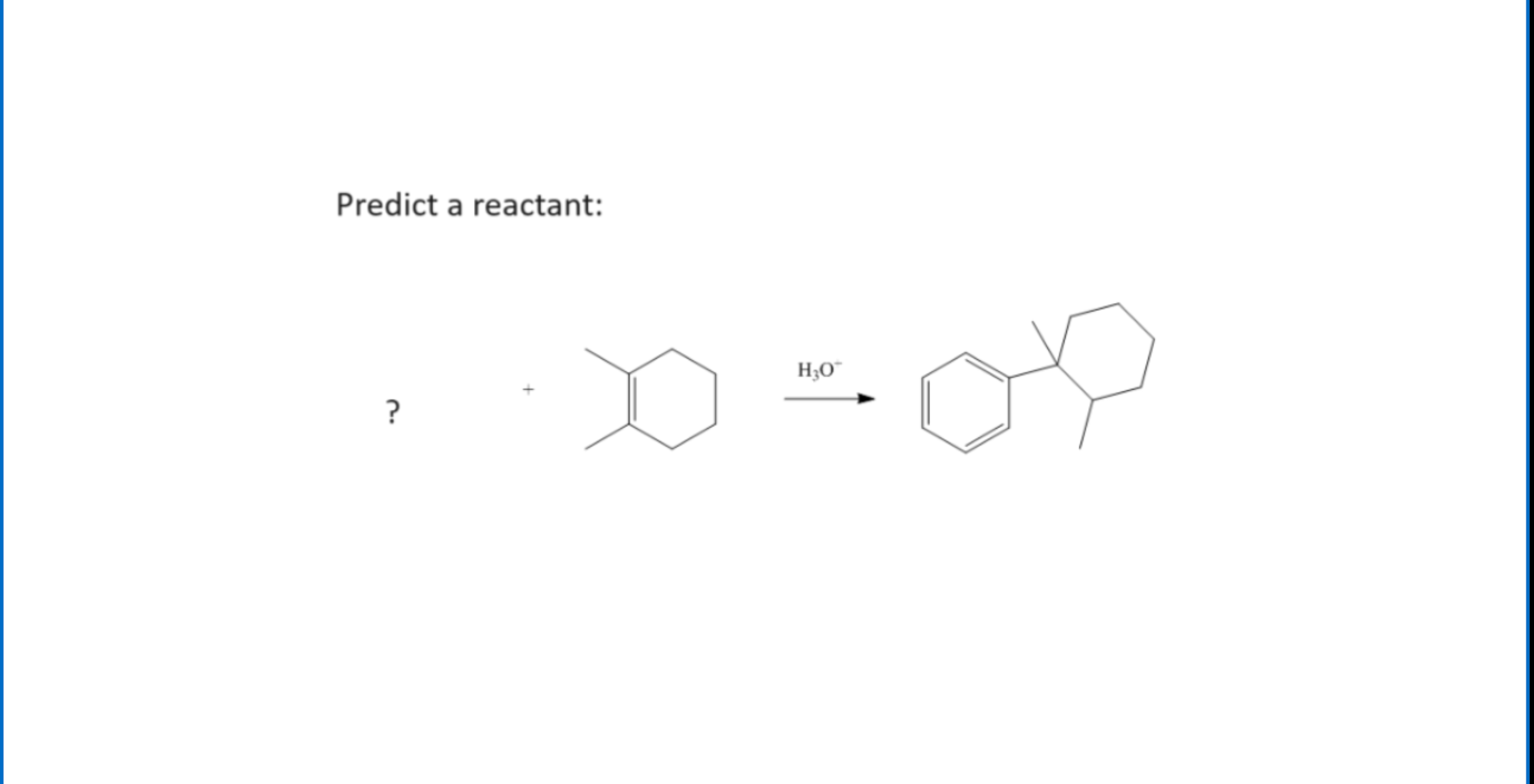 Solved Predict a reactant:? | Chegg.com