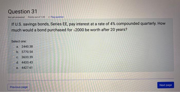 Solved If U.S. savings bonds, Series EE, pay interest at a | Chegg.com