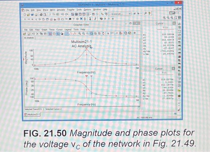 Set #1 Use MultiSim to obtain magnitude and phase | Chegg.com