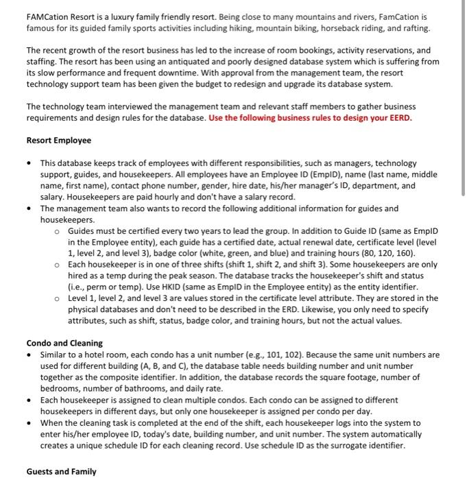 Solved Please review the Enhanced Entity Relationship | Chegg.com