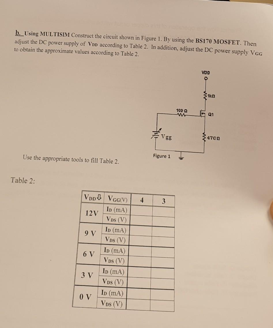 Solved B Using Multisim Construct The Circuit Shown In 5691