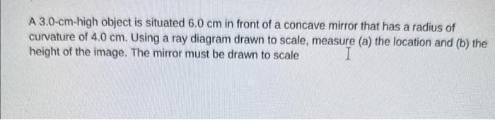 Solved A 3.0−cm-high object is situated 6.0 cm in front of a | Chegg.com