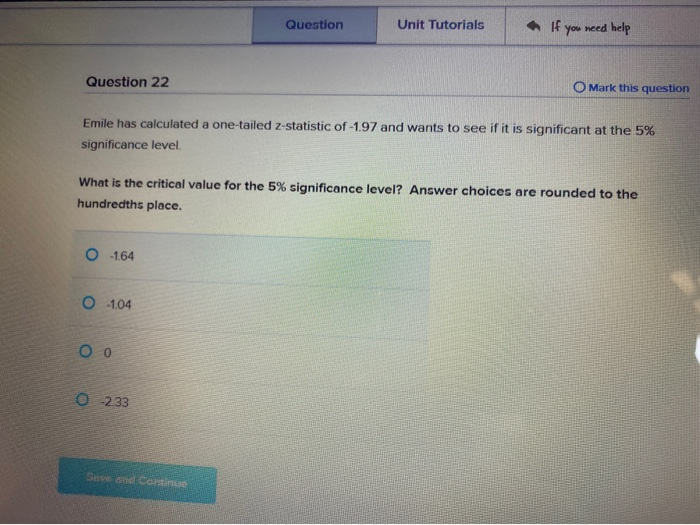 Solved Question Unit Tutorials If you need help Question 22 | Chegg.com