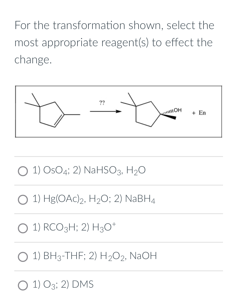 Solved For the transformation shown, select the most | Chegg.com