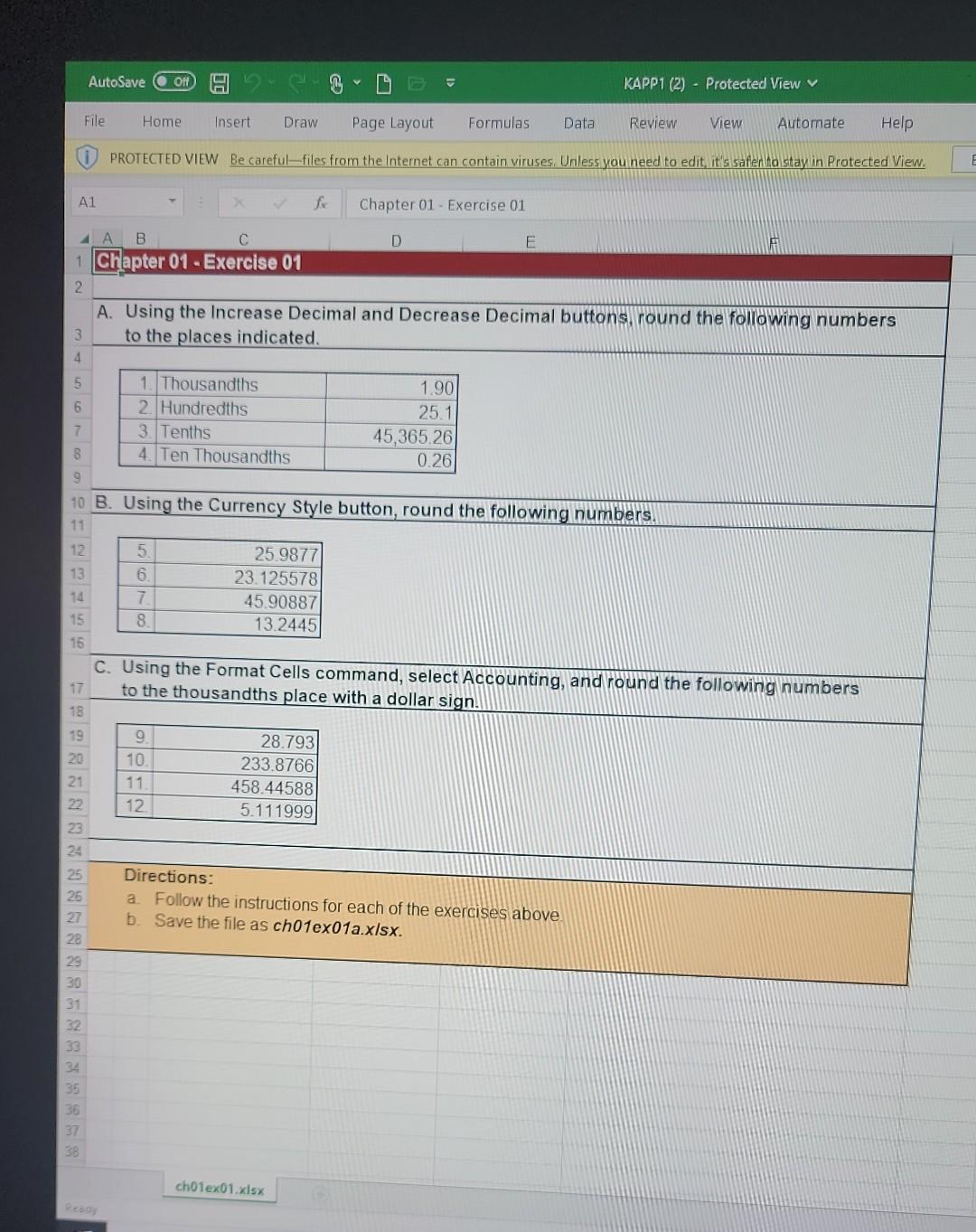 Solved File Home Insert Draw Page Layout Formulas Data 