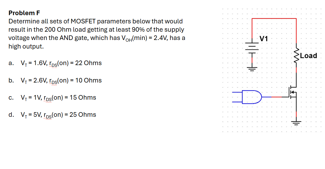 Solved Problem FDetermine all sets of ﻿MOSFET parameters | Chegg.com