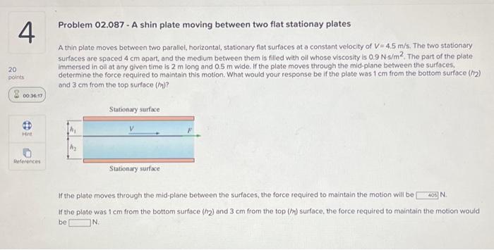 Solved Problem 02.087 . A shin plate moving between two flat | Chegg.com