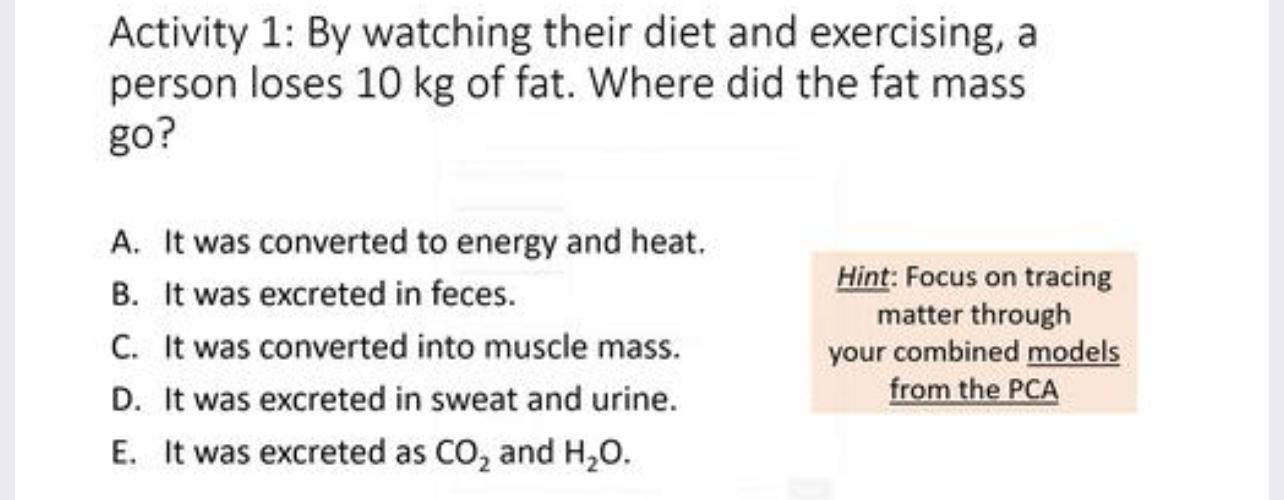 Solved Activity 1: By watching their diet and exercising, | Chegg.com