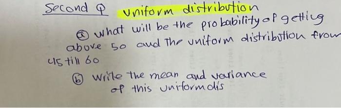 Solved second Q uniform distribution (a) What will be the | Chegg.com