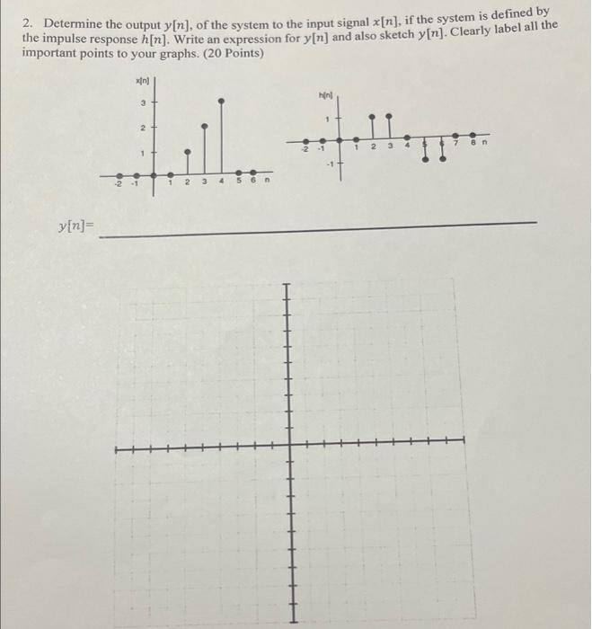 Solved 2. Determine the output y[n], of the system to the | Chegg.com