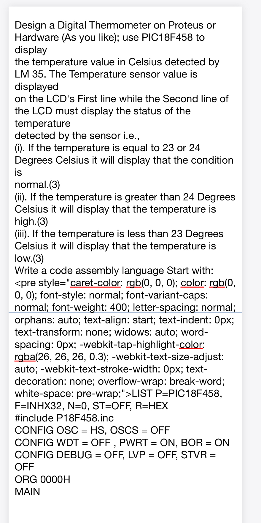 Solved Design a Digital Thermometer on Proteus or Hardware | Chegg.com