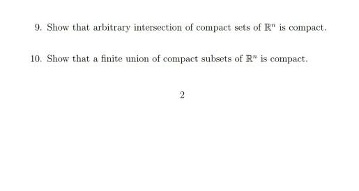 Solved 9. Show that arbitrary intersection of compact sets | Chegg.com