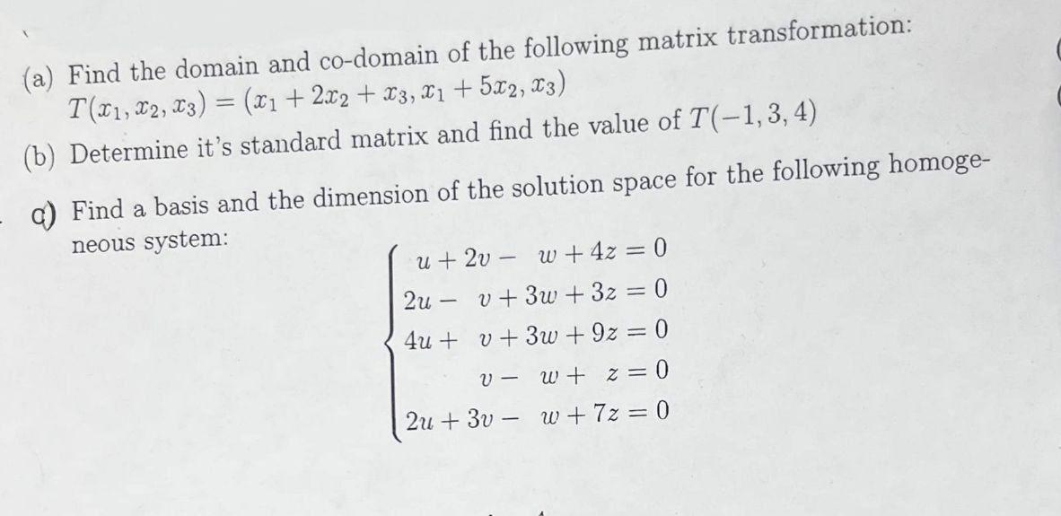 Solved (a) Find the domain and co-domain of the following | Chegg.com