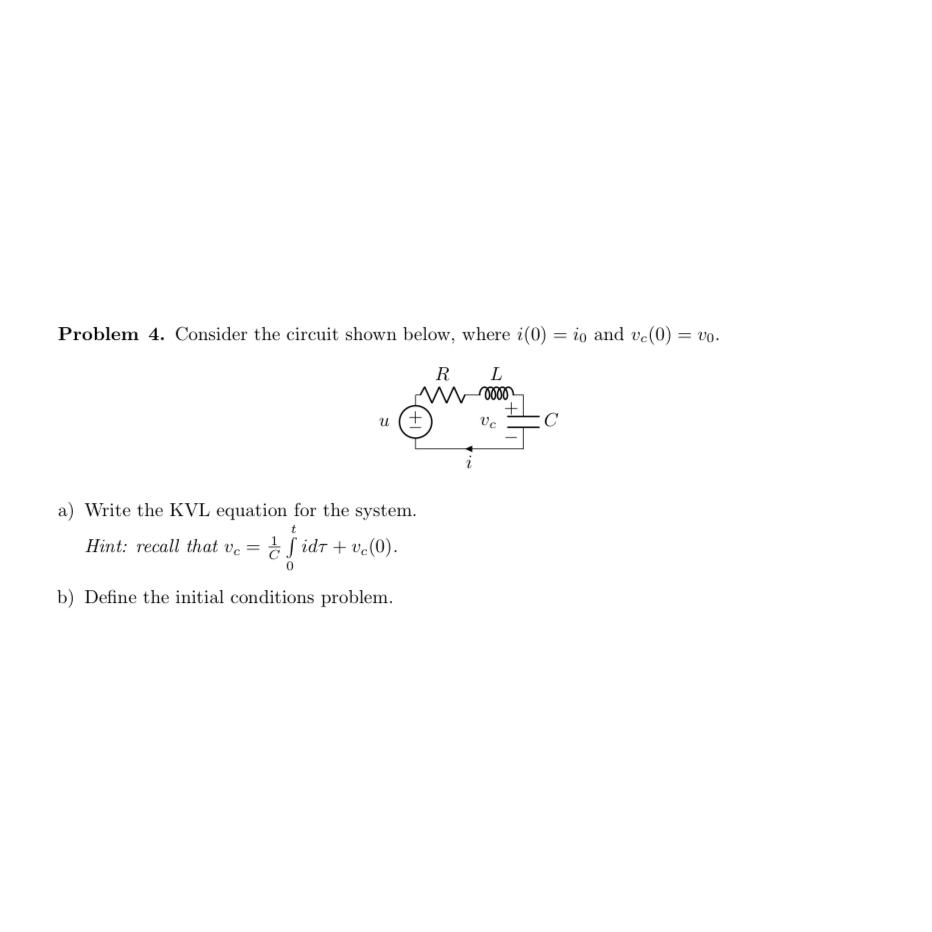 Solved Problem 4. ﻿Consider the circuit shown below, where | Chegg.com