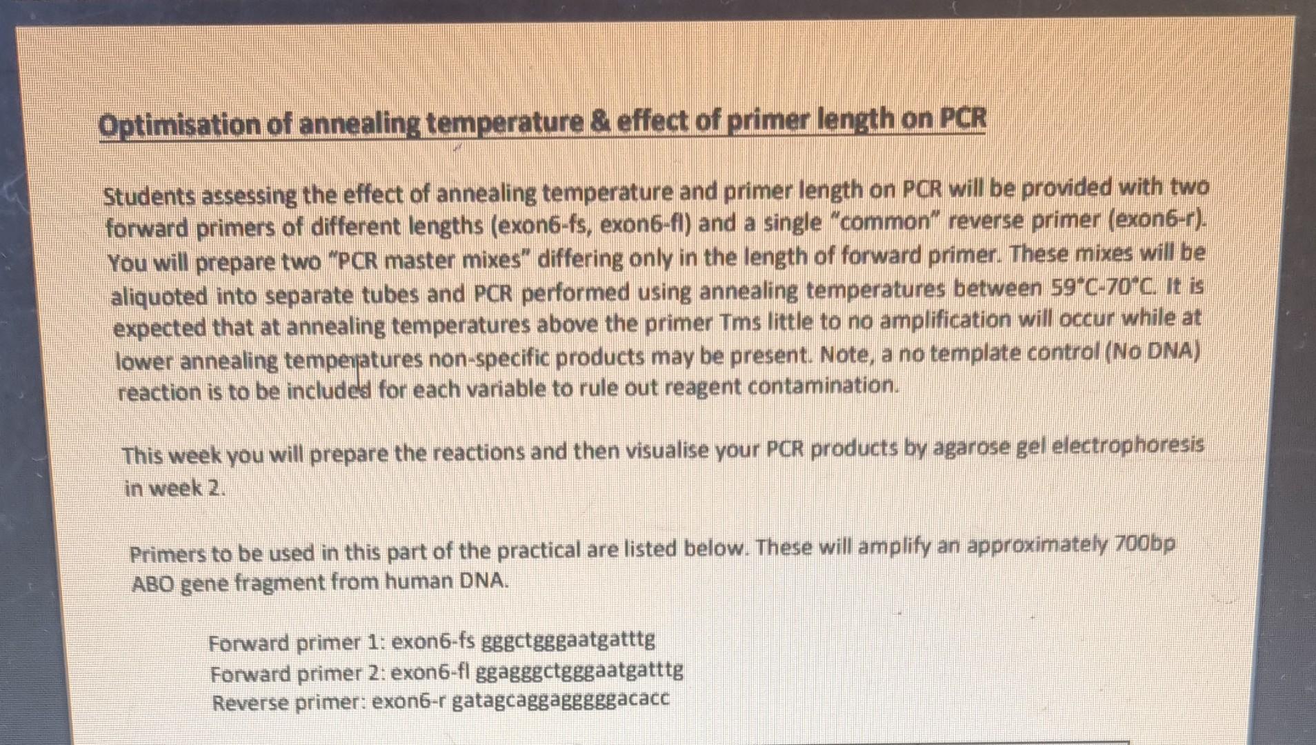 Solved Effect of primer length on Tm- 6 marks 2. Compare the | Chegg.com