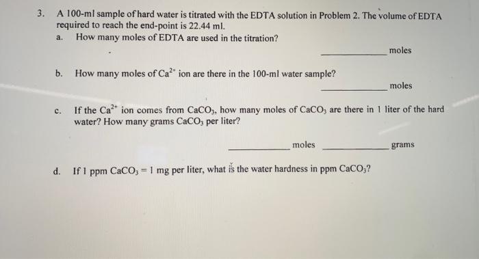 Solved 2. 25.00-ml aliquots of the solution from Problem 1 | Chegg.com