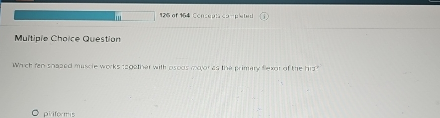Solved 126 ﻿of 164 ﻿Concepts completed(i)Multiple Choice | Chegg.com