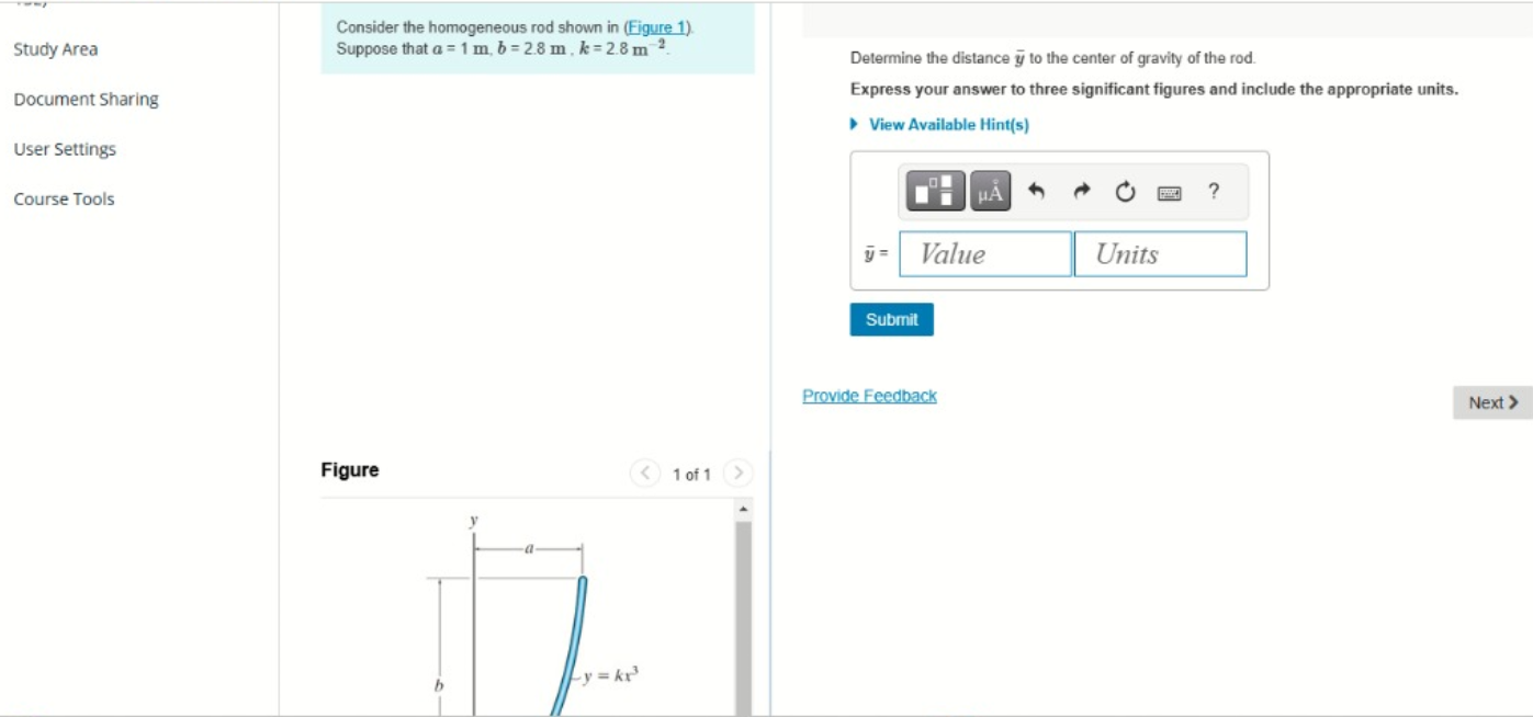 Solved Document SharingConsider the homogeneous rod shown | Chegg.com
