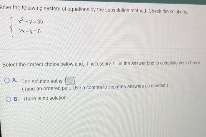 Solved Solve the following system of equations by the | Chegg.com