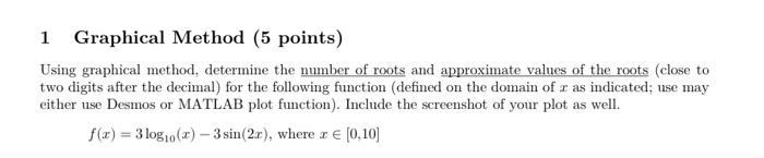 Solved 1 Graphical Method (5 points) Using graphical method, | Chegg.com