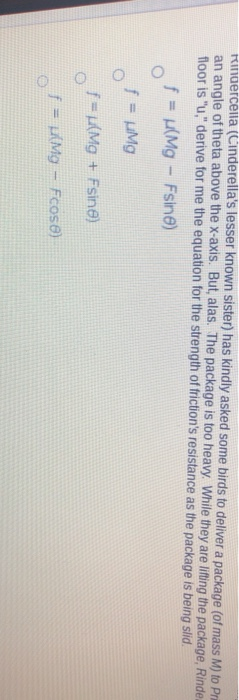 Solved Rindercella (Cinderellas lesser known sister) has | Chegg.com