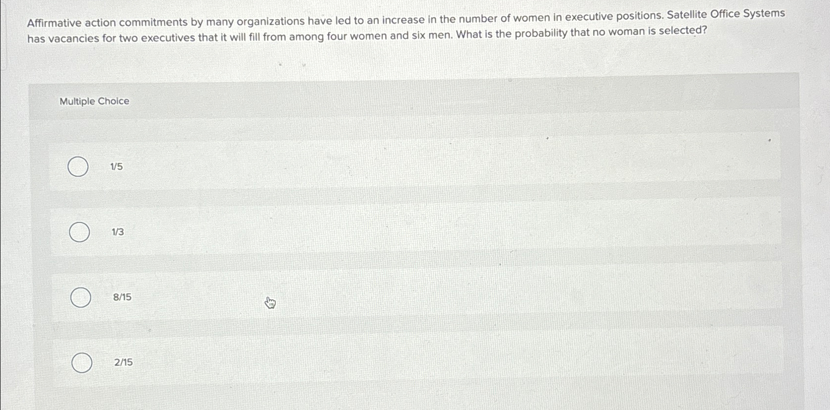 Solved Affirmative action commitments by many organizations | Chegg.com