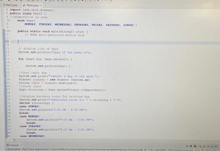 Solved java II -Part2 java X mport java, util. Scanner: | Chegg.com