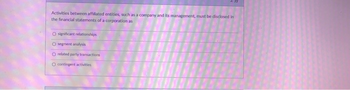 Solved Activities between affiliated entities, such as a | Chegg.com