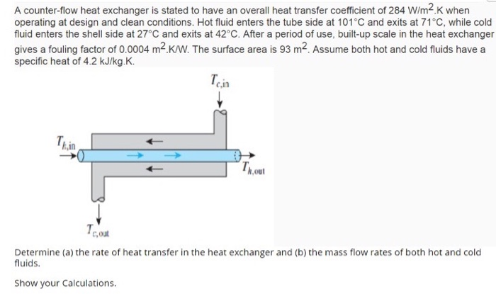 Solved A counter-flow heat exchanger is stated to have an | Chegg.com