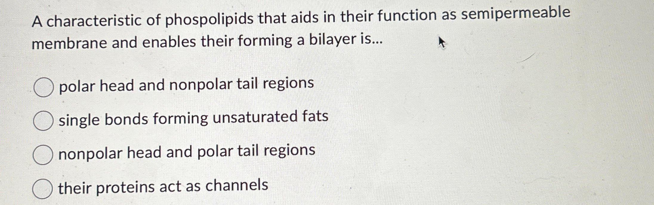 Solved A characteristic of phospolipids that aids in their | Chegg.com