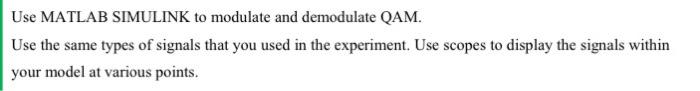 Solved Use Matlab Simulink To Modulate And Demodulate Qam 