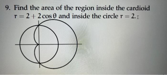 Solved 9. Find the area of the region inside the cardioid | Chegg.com