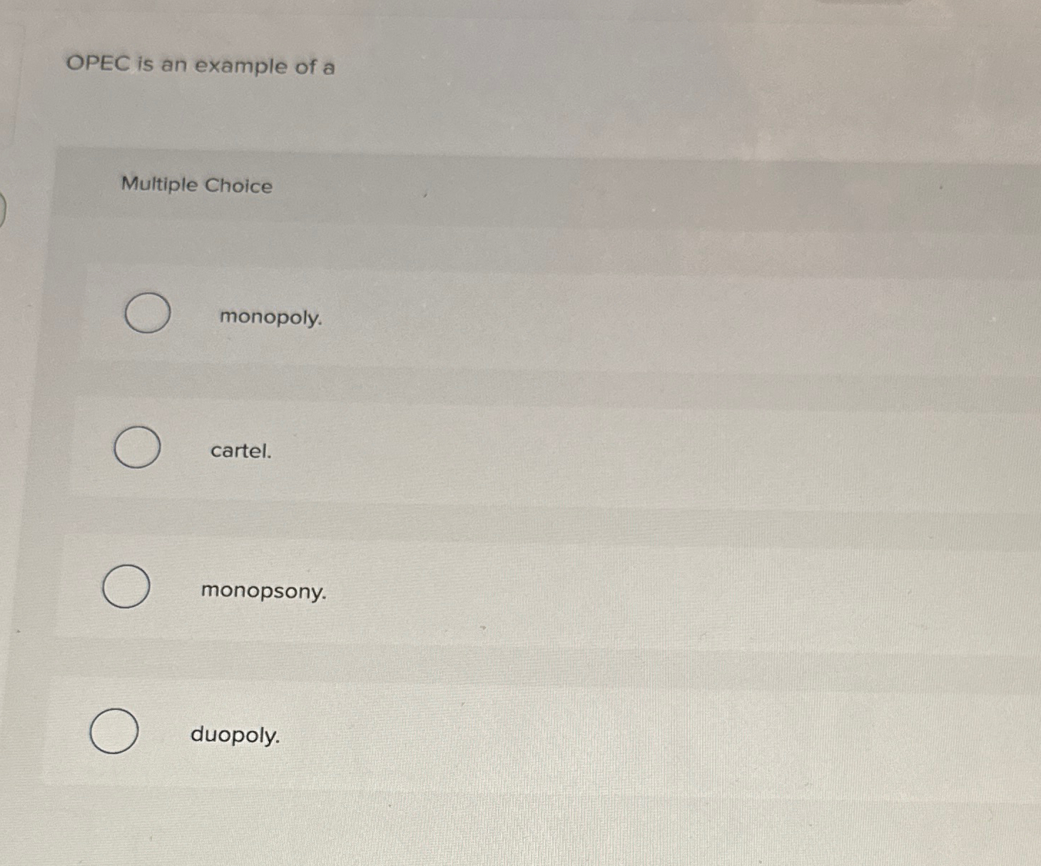 Solved OPEC is an example of aMultiple | Chegg.com