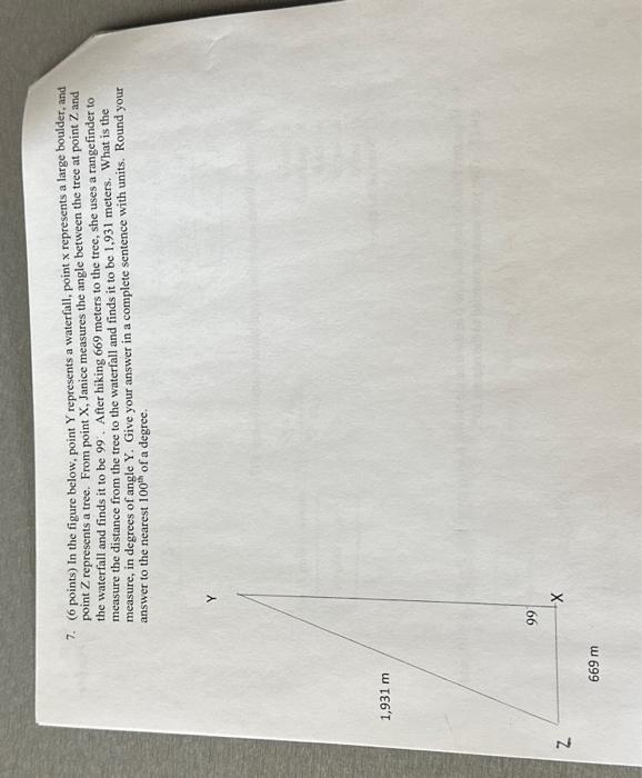 Solved 7. (6 points) In the figure below, point Y represents | Chegg.com