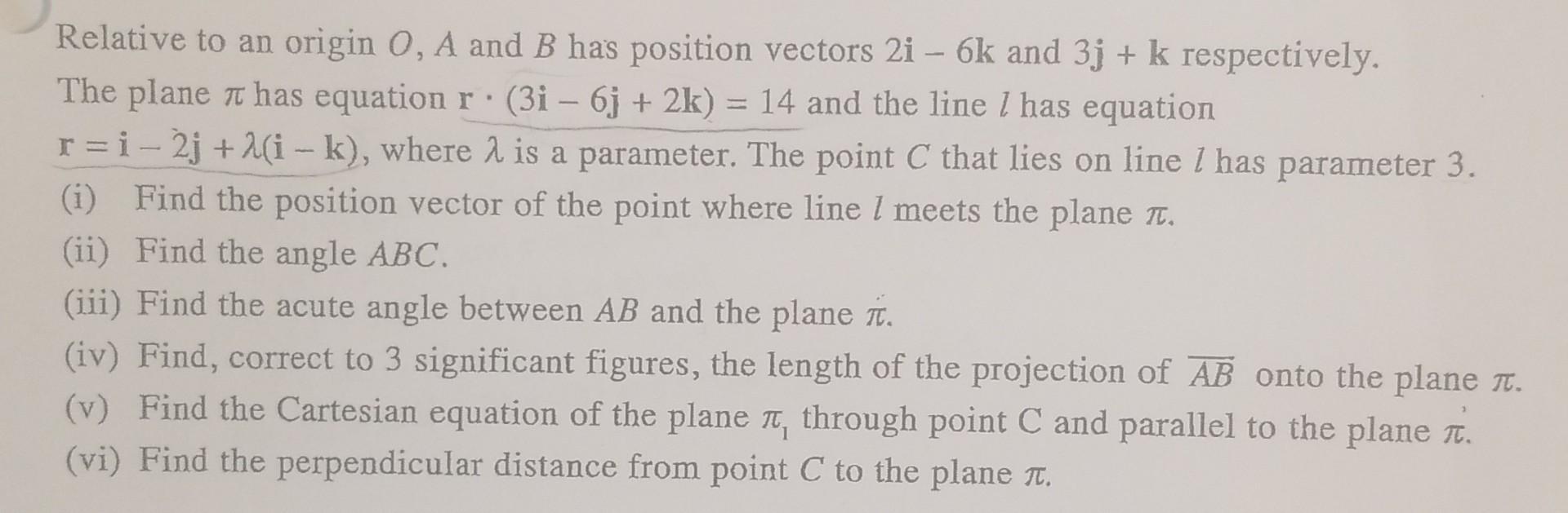 Solved Relative to an origin O,A and B has position vectors | Chegg.com