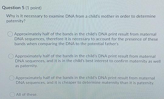 Solved Question 1 (1 point) What is the genetic sequence of | Chegg.com