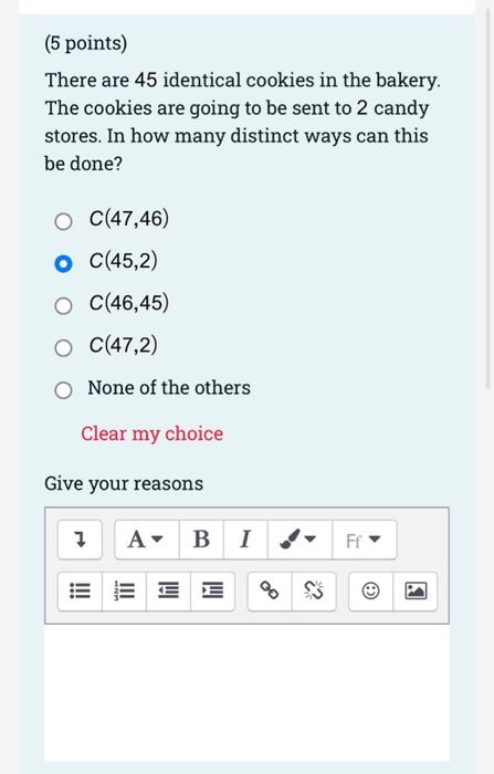 Solved There are 45 identical cookies in the bakery. The | Chegg.com