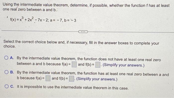 Solved Using the intermediate value theorem, determine, if | Chegg.com