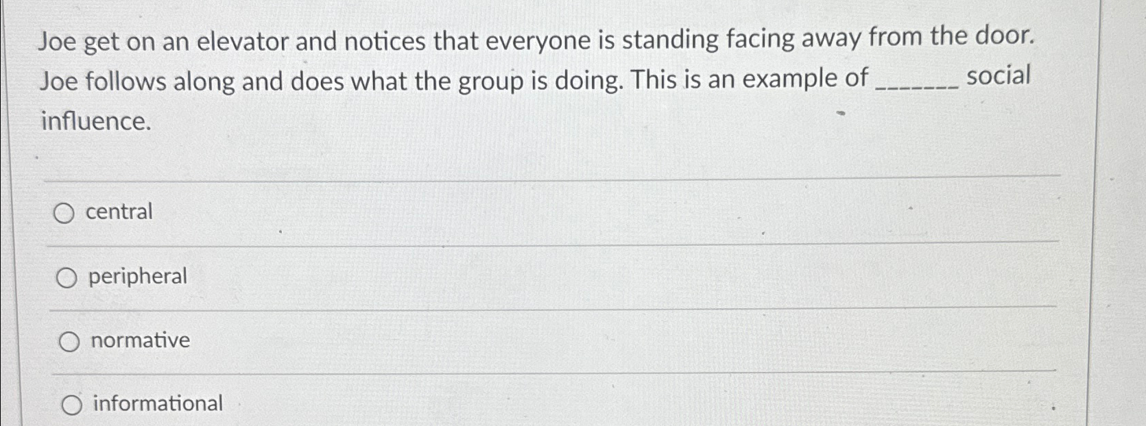 Solved Joe get on an elevator and notices that everyone is | Chegg.com