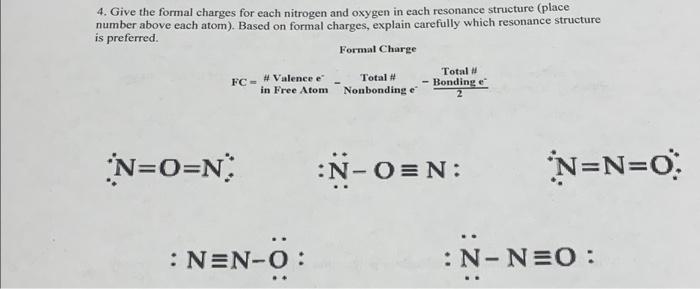 Solved 4. Give the formal charges for each nitrogen and | Chegg.com