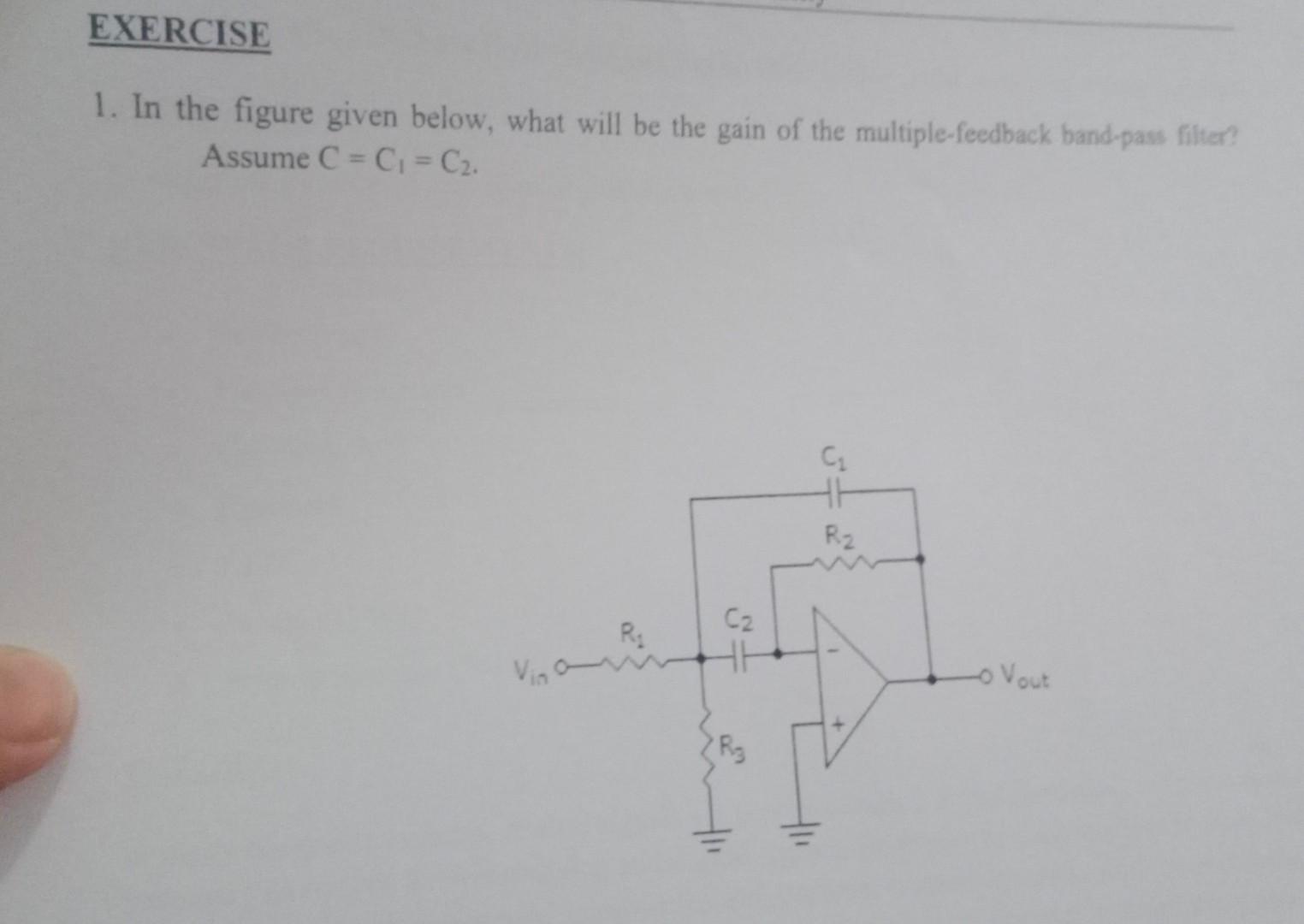 Solved 1. In the figure given below, what will be the gain | Chegg.com