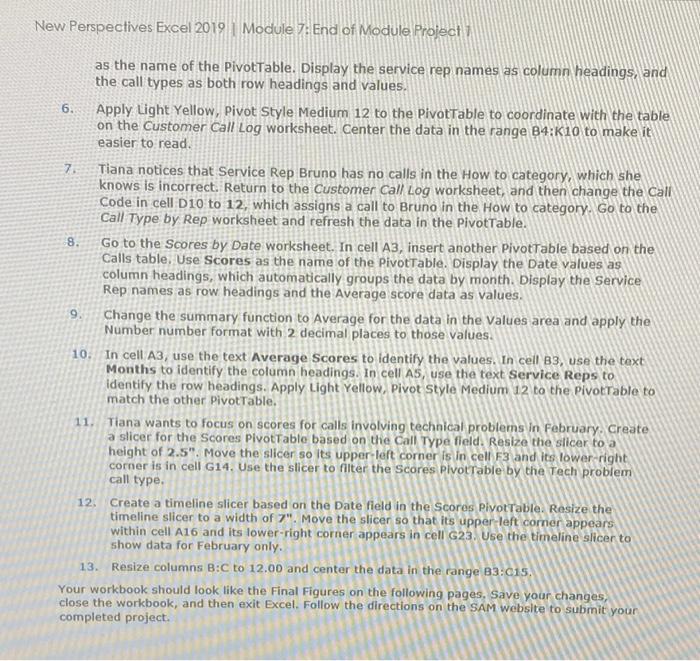 Solved New Perspectives Excel 2019 | Module 7: End of Module | Chegg.com