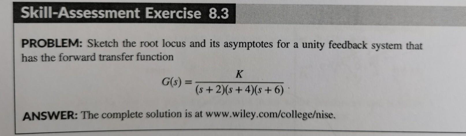 Solved Skill-Assessment Exercise 8.3 PROBLEM: Sketch the | Chegg.com